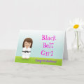 Martial Arts Black Belt Girl Congratulations Card | Zazzle