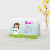 Martial Arts Black Belt Girl Congratulations Card | Zazzle