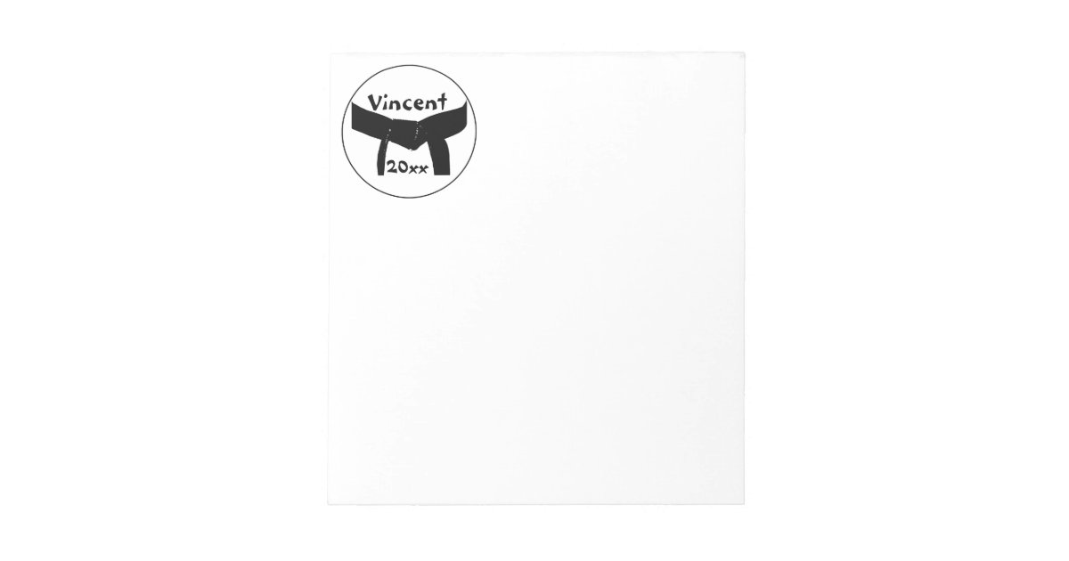 Martial Arts Black Belt Notepad | Zazzle