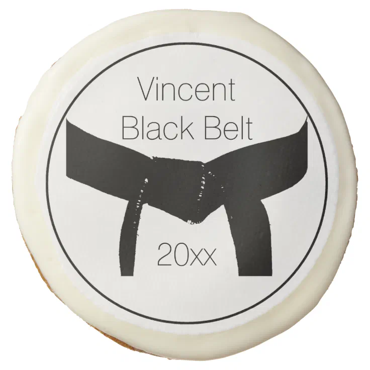 Martial Arts Black Belt Party Favor Sugar Cookie | Zazzle