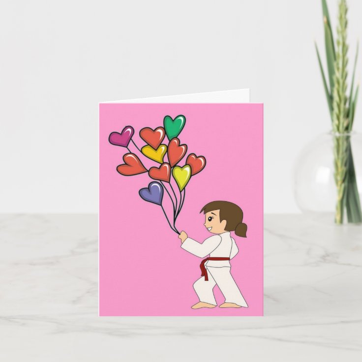 Martial Arts Girl Valentine Cards | Zazzle