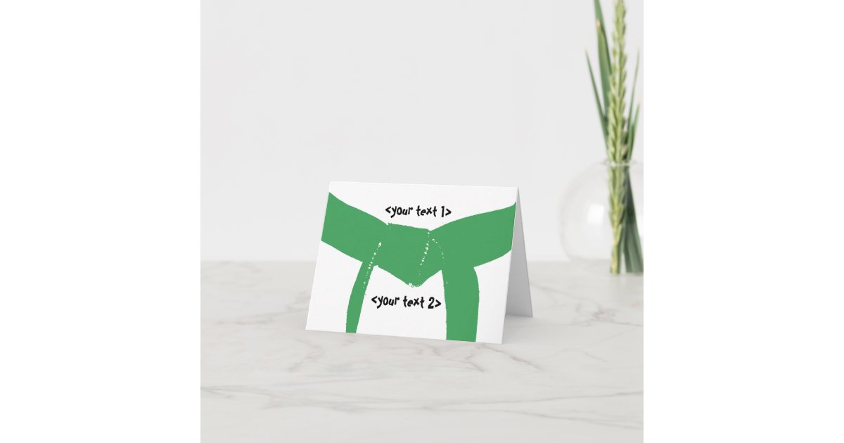 Martial Arts Green Belt Card | Zazzle