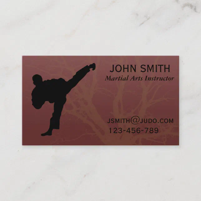 Martial Arts Judo / Karate /Tae Kwon Do Instructor Business Card | Zazzle