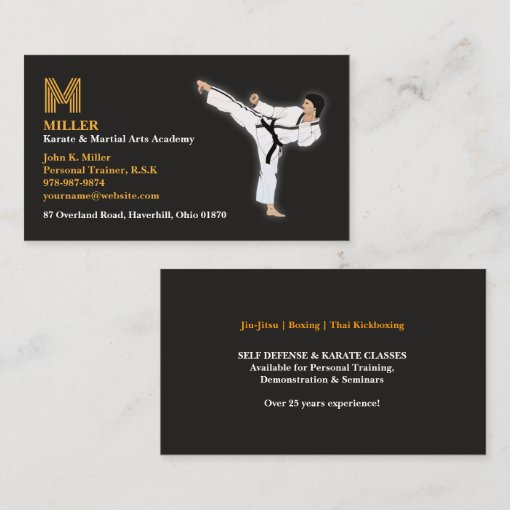 Martial Arts Karate Business Card | Zazzle