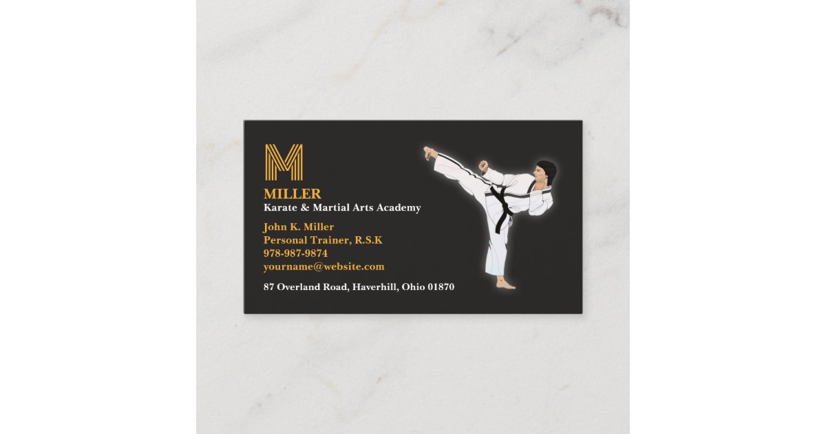 Martial Arts Karate Business Card | Zazzle