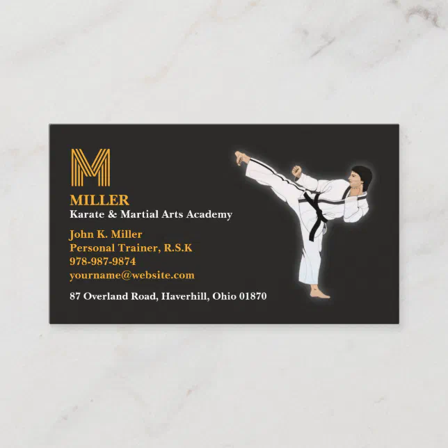 Martial Arts Karate Business Card | Zazzle