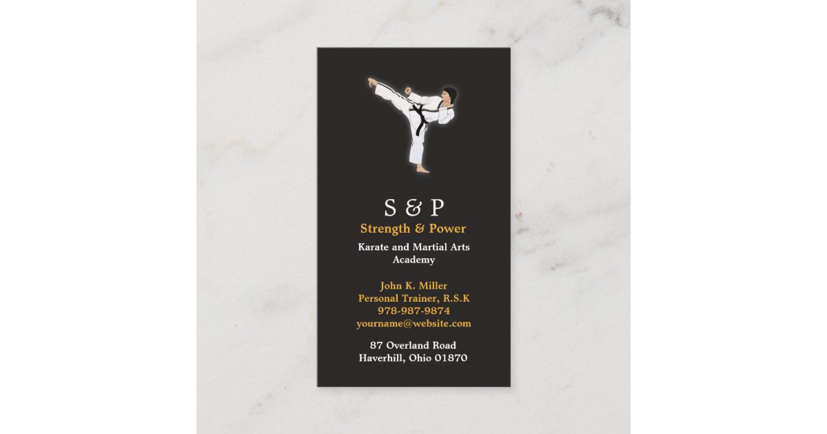 Martial Arts Karate Business Card | Zazzle