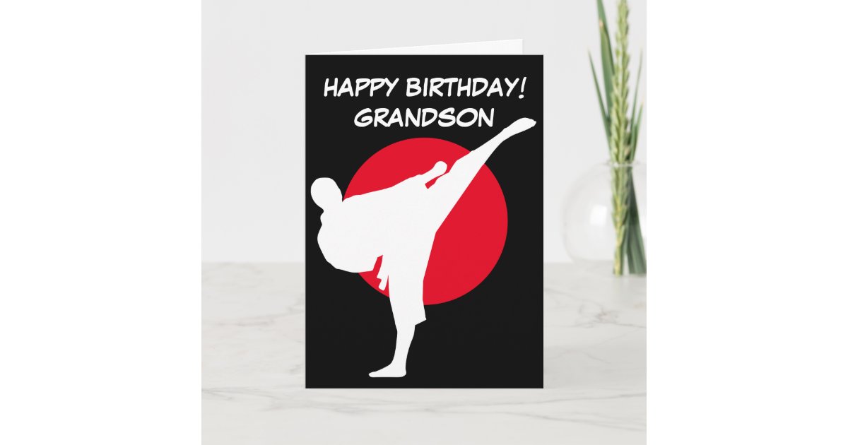 Martial arts karate custom Happy Birthday card | Zazzle.com