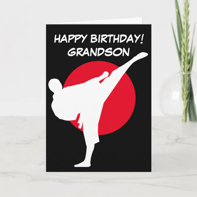 Martial arts karate custom Happy Birthday card | Zazzle