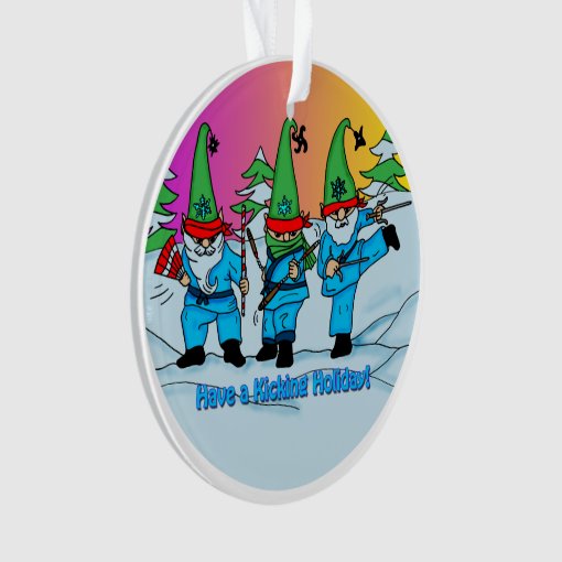 Martial Arts Karate Elves Ornament | Zazzle