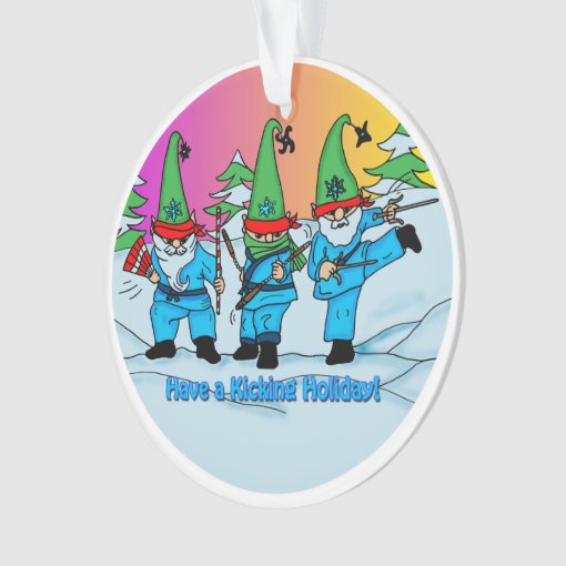 Martial Arts Karate Elves Ornament | Zazzle