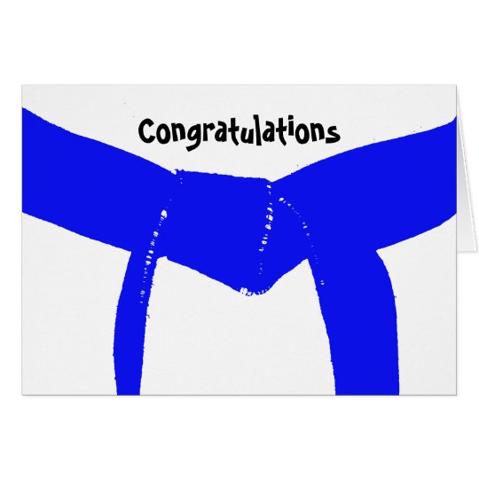Martial Arts Light Blue Belt Congratulations Card | Zazzle.com