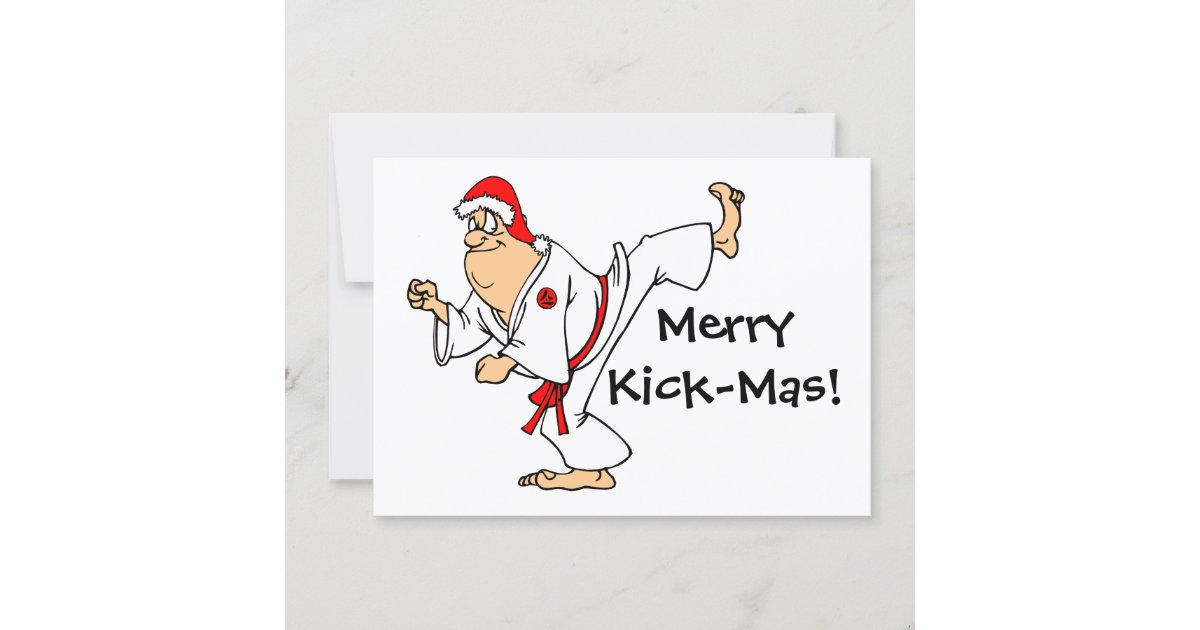 Martial Arts Merry Kick-Mas Christmas Party Invitation | Zazzle