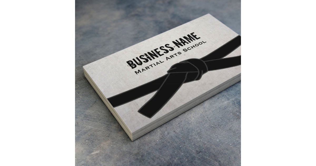 Martial Arts School Karate Dojo Black Belt Master Business Card | Zazzle