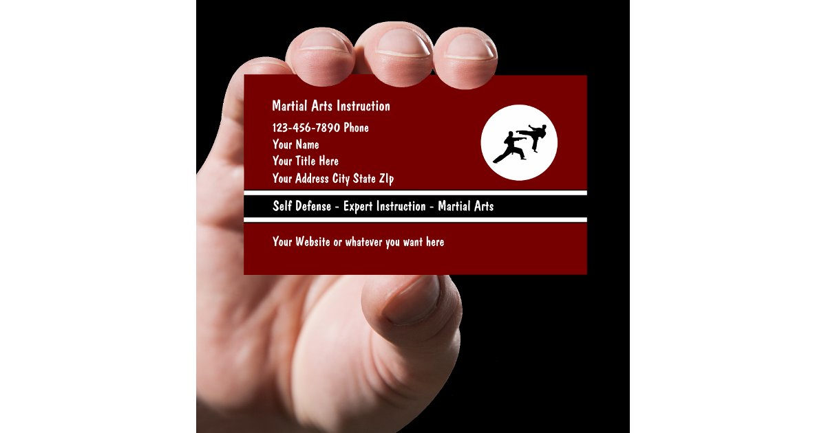 Martial Arts Self Defense Class Business Cards | Zazzle