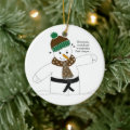Martial Arts Snowman Ceramic Ornament | Zazzle