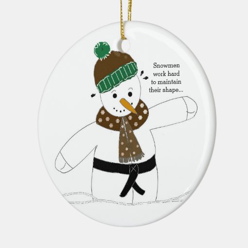 Martial Arts Snowman Ceramic Ornament | Zazzle