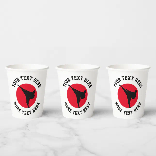 Martial arts theme kid's karate Birthday party Paper Cups | Zazzle