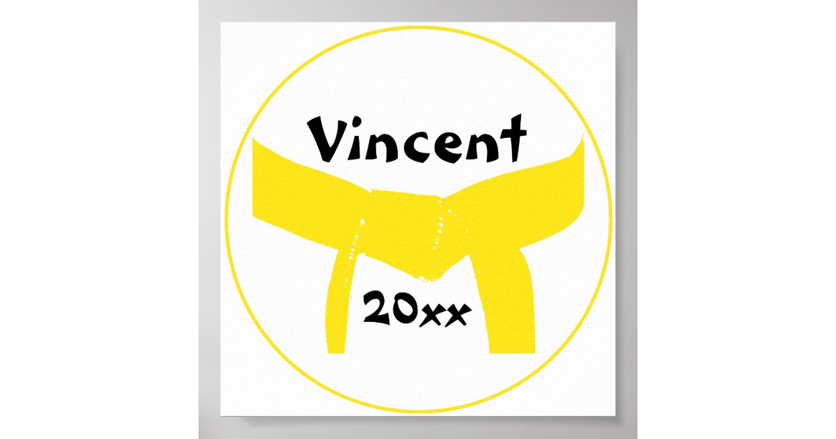 Martial Arts Yellow Belt Poster | Zazzle