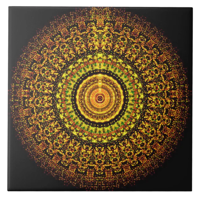 Martian Aztec Mandala Tile | Zazzle