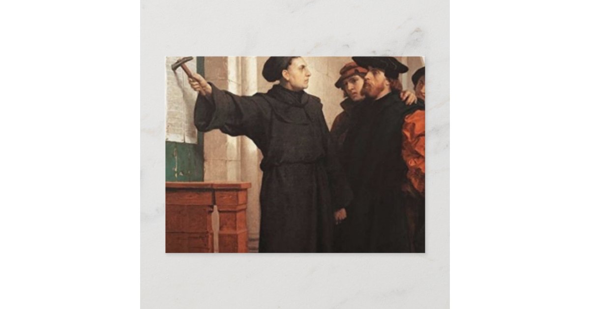 Martin Luther Nailing 95 Theses Postcard | Zazzle