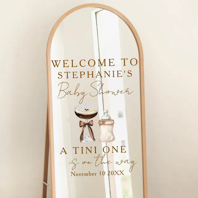 Martini Baby Shower Mirror Welcome Sign Decal | Zazzle