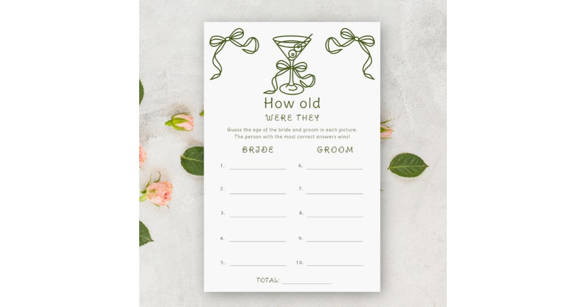 Martini Bow How old were they bridal | Zazzle