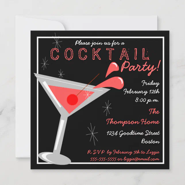Martini Cocktail Party Invitation | Zazzle