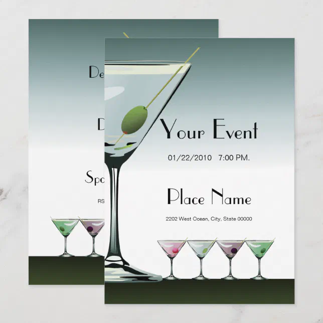 Martini Cocktails Party Invitation | Zazzle