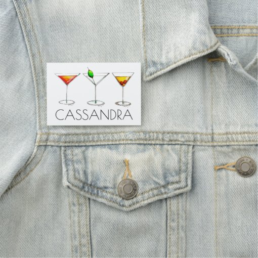 Martini Manhattan Cosmo Cosmopolitan Cocktail Bar Name Tag | Zazzle