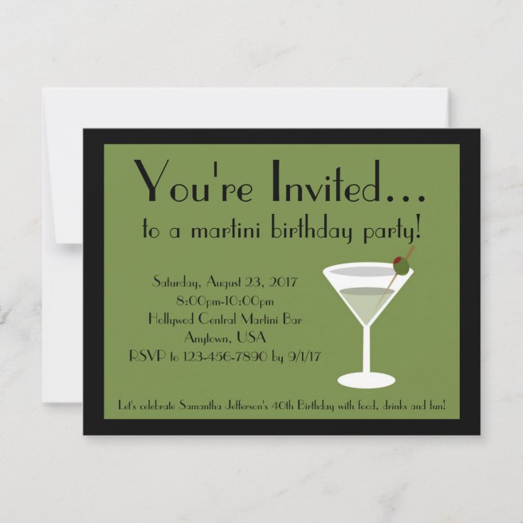 Martini Party Invitation | Zazzle