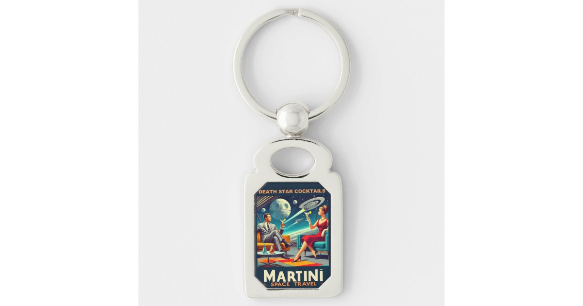 Martini Space Travel Posters Death Star Cocktails Keychain | Zazzle