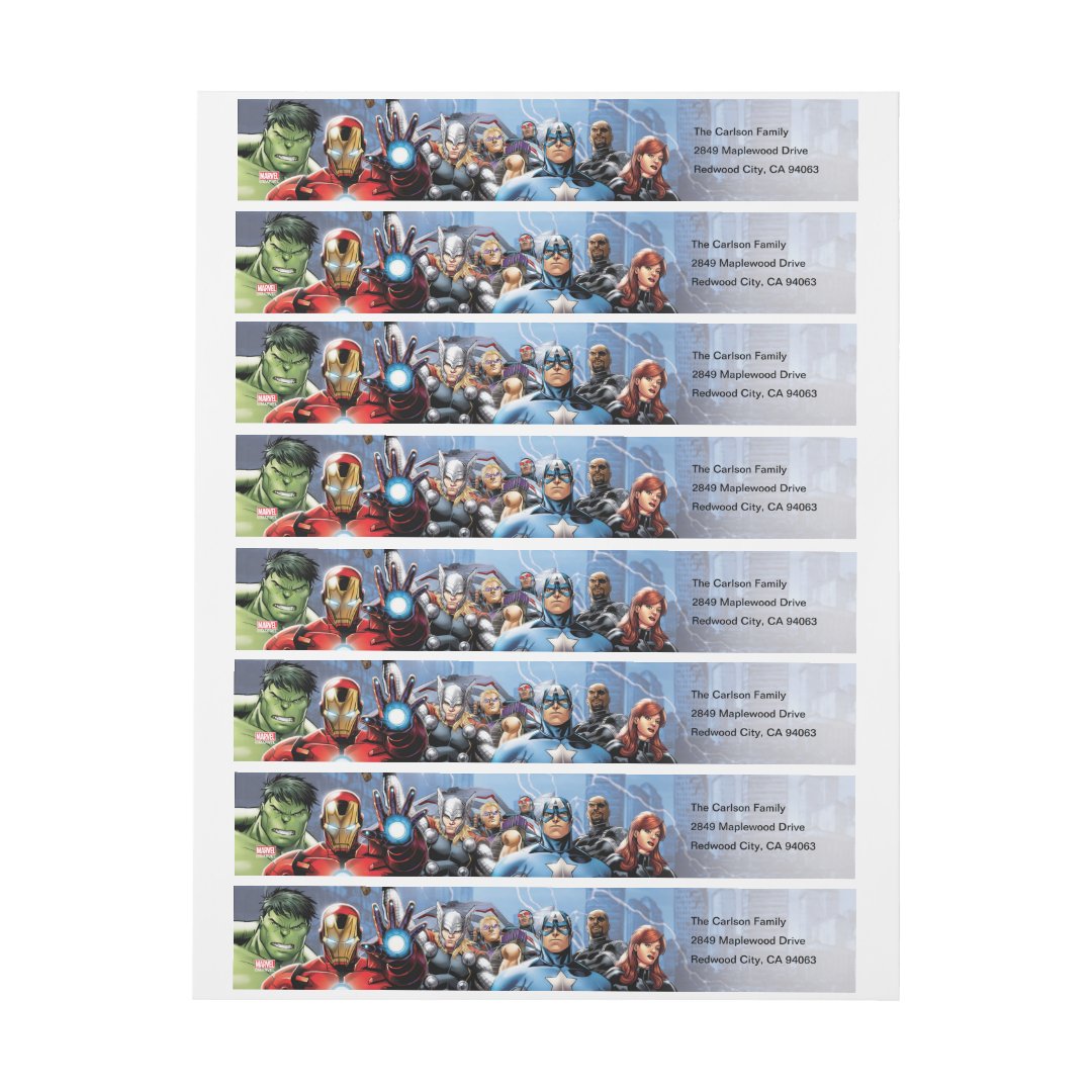 Marvel | Avengers - Birthday Wrap Around Label | Zazzle