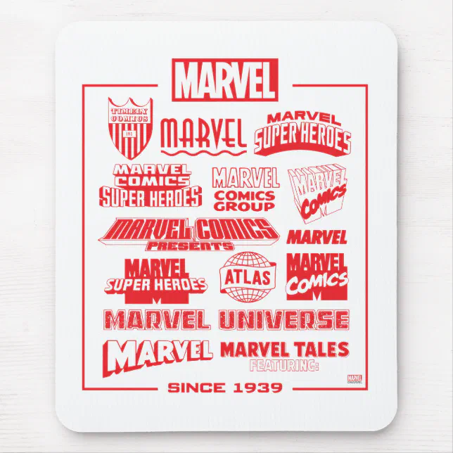 Marvel Branding Logos Since 1939 Mouse Pad | Zazzle