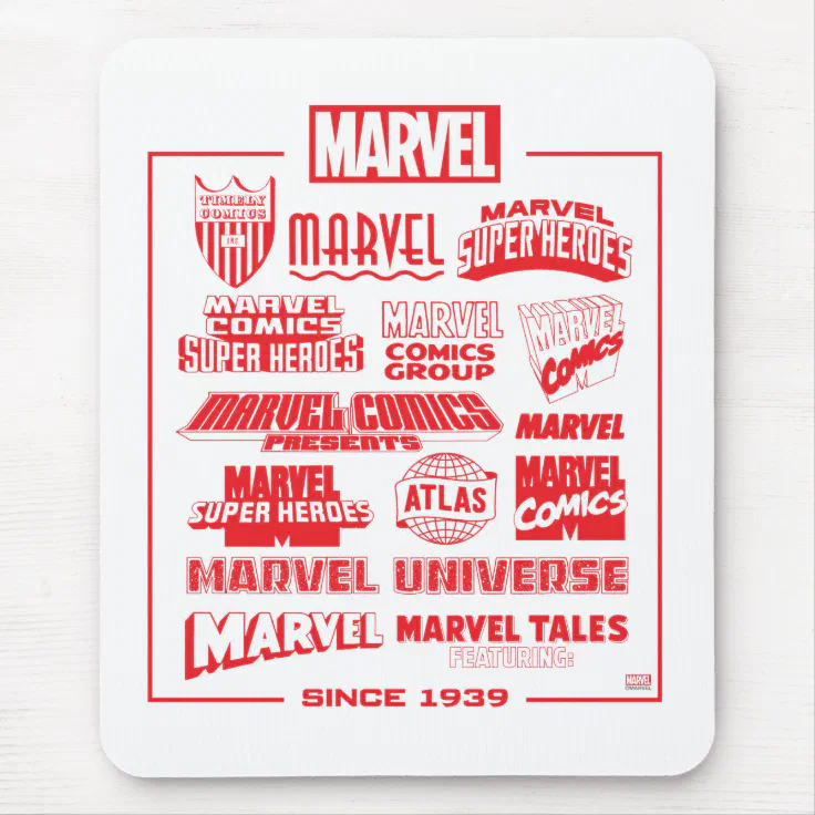 Marvel Branding Logos Since 1939 Mouse Pad | Zazzle
