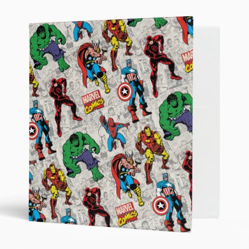 Marvel Comics Heroes Pattern 3 Ring Binder | Zazzle