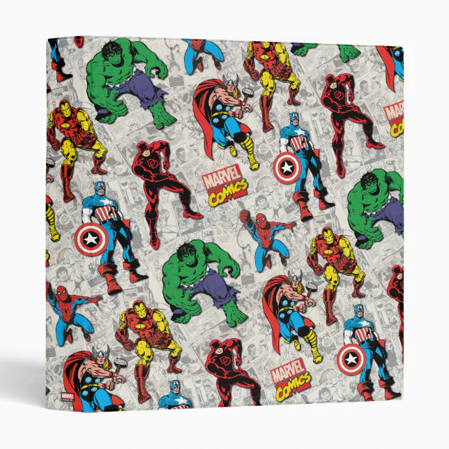 Marvel Comics Heroes Pattern 3 Ring Binder | Zazzle
