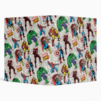 Marvel Comics Heroes Pattern 3 Ring Binder | Zazzle