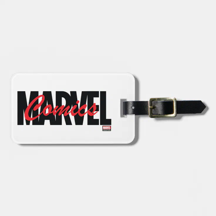 Marvel Comics Overlapped Cursive Logo Luggage Tag | Zazzle