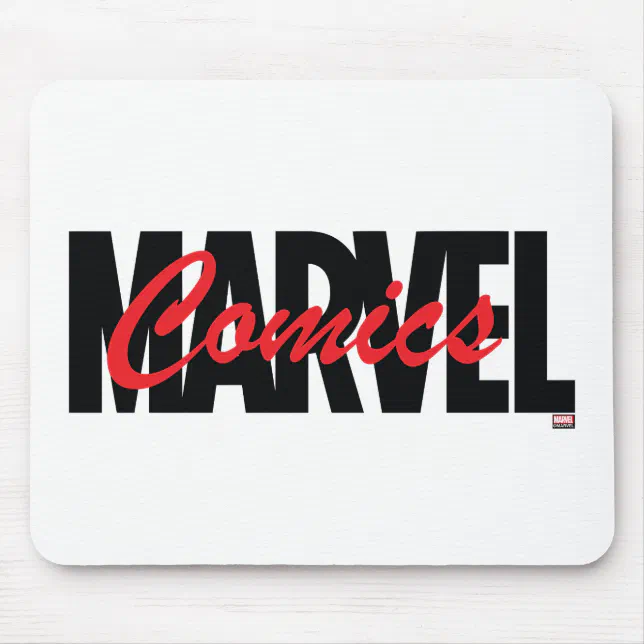 Marvel Comics Overlapped Cursive Logo Mouse Pad | Zazzle