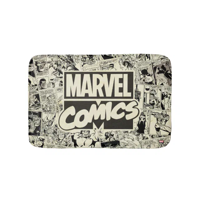 Marvel Comics Pages Pattern Bath Mat | Zazzle