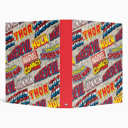 Marvel Comics Titles Pattern 3 Ring Binder | Zazzle