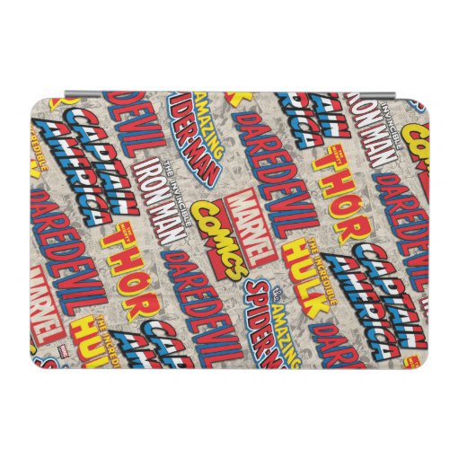 Marvel Comics Titles Pattern iPad Mini Cover | Zazzle