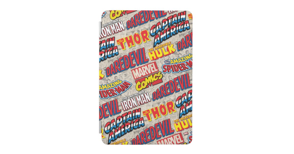 Marvel Comics Titles Pattern iPad Mini Cover | Zazzle