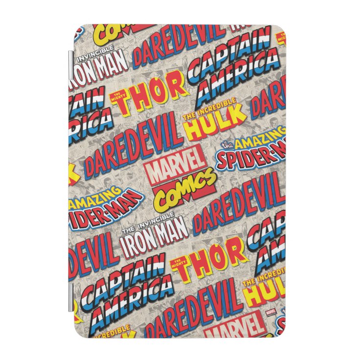 Marvel Comics Titles Pattern iPad Mini Cover | Zazzle