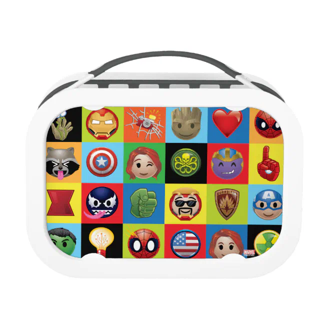 Marvel Emoji Characters Grid Pattern Lunch Box | Zazzle