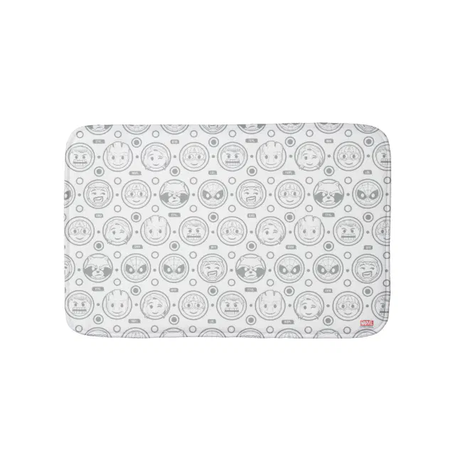 Marvel Emoji Characters Outline Pattern Bathroom Mat | Zazzle