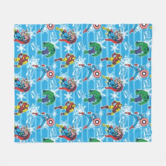 Marvel Hero Snowflake Pattern Fleece Blanket | Zazzle