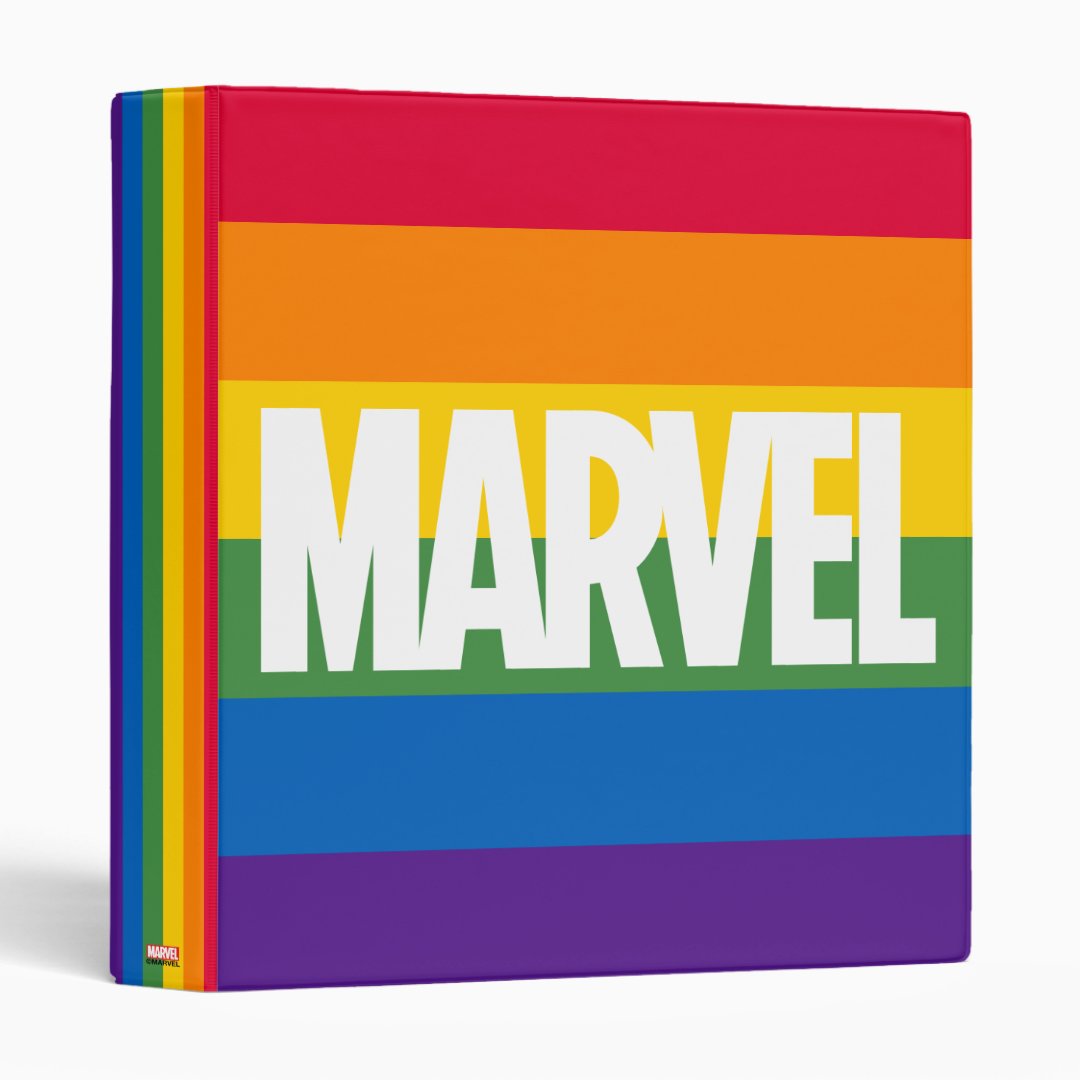 Marvel Horizontal Rainbow Brick 3 Ring Binder | Zazzle