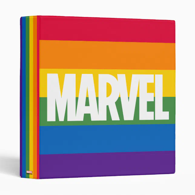 Marvel Horizontal Rainbow Brick 3 Ring Binder | Zazzle